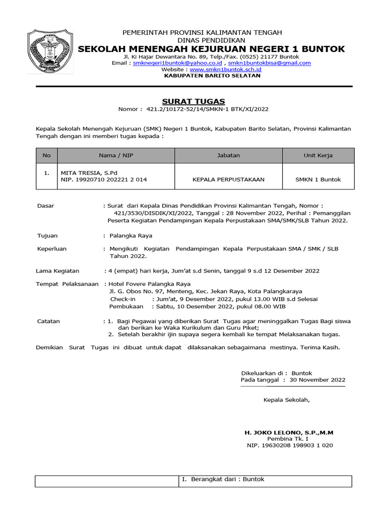 Surat Tugas NEW 2022 | PDF