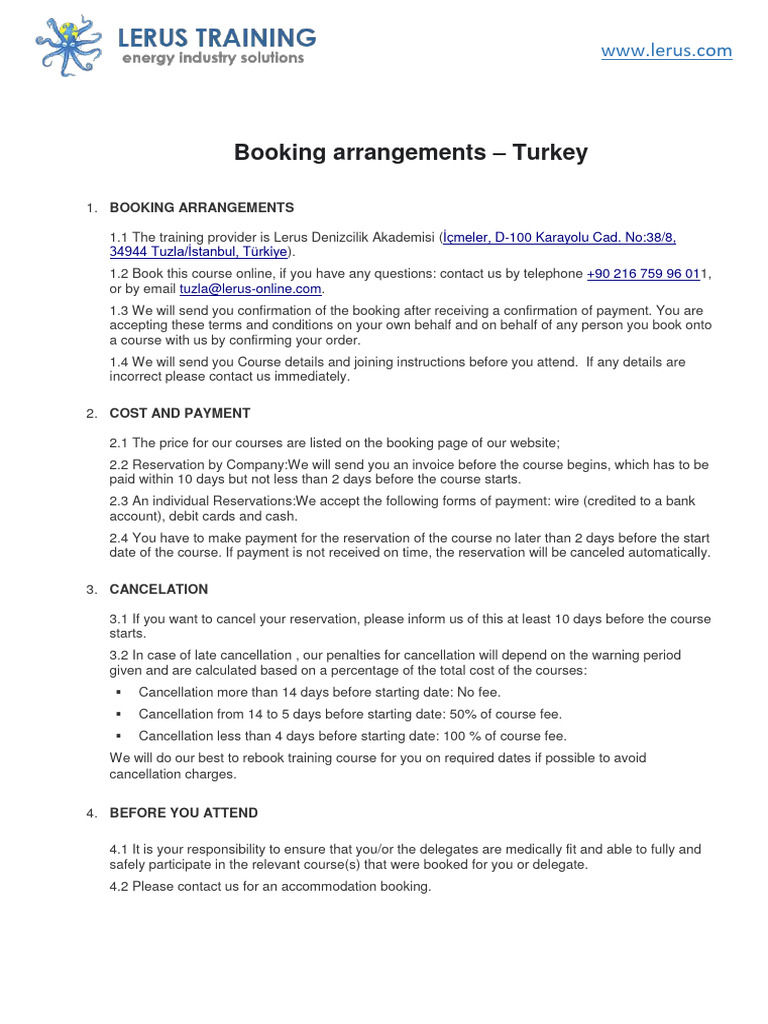 Booking Arrangements Turkey | PDF | Payments | Safety