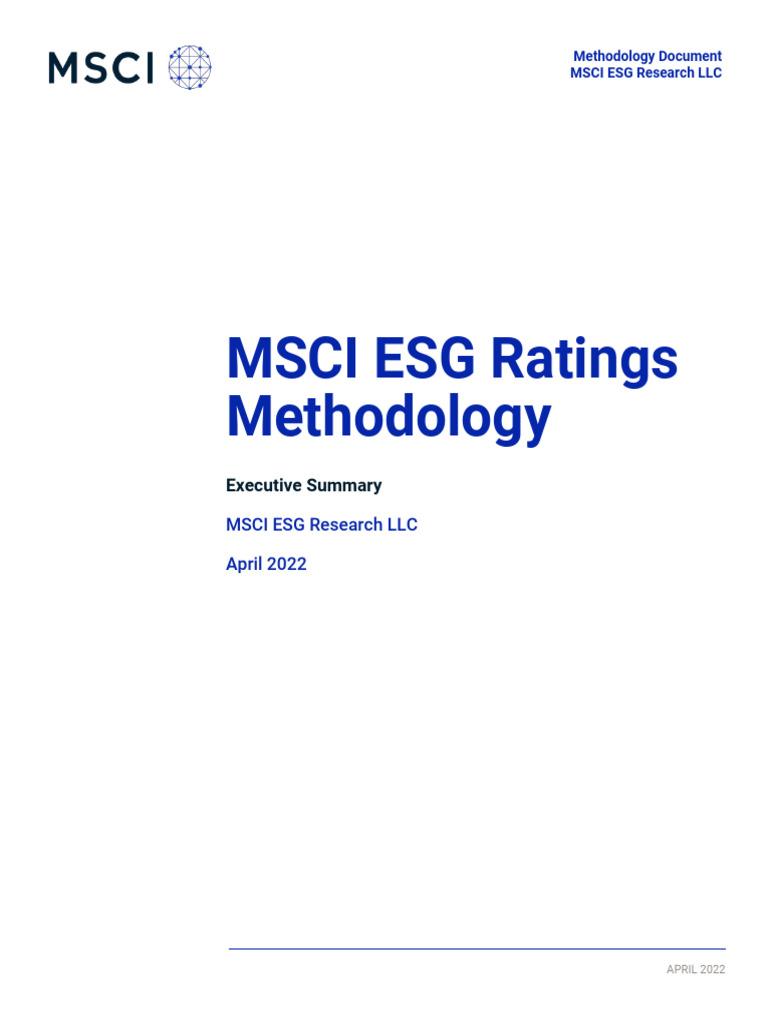 MSCI - MSCI ESG Ratings Methodology | PDF | Governance | Natural ...