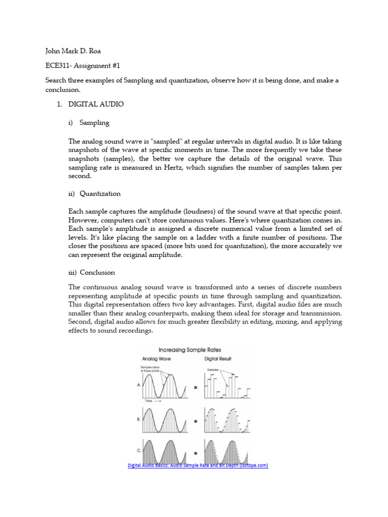 Assignment 1 Ece 311 | PDF | Sampling (Signal Processing) | Digital Audio