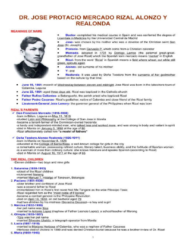 Chapter 2 - Rizal's Life | PDF