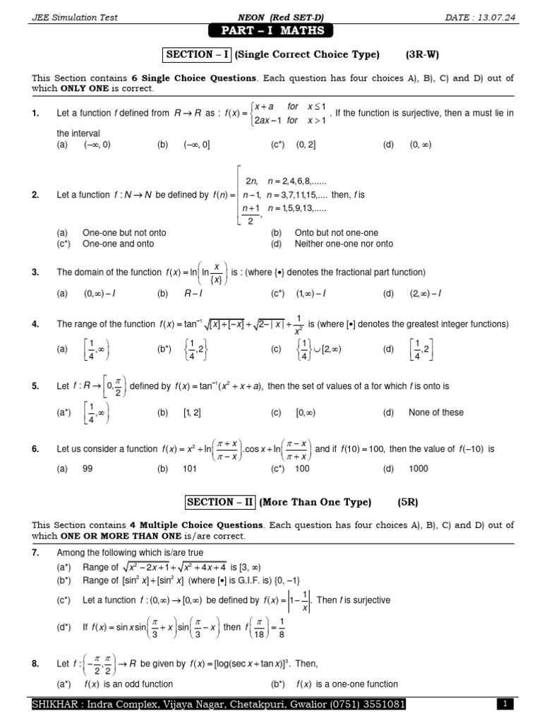 PCM Test Paper (KTG Thermo) (With Answers) Red Set-D 13.07.24 | PDF ...