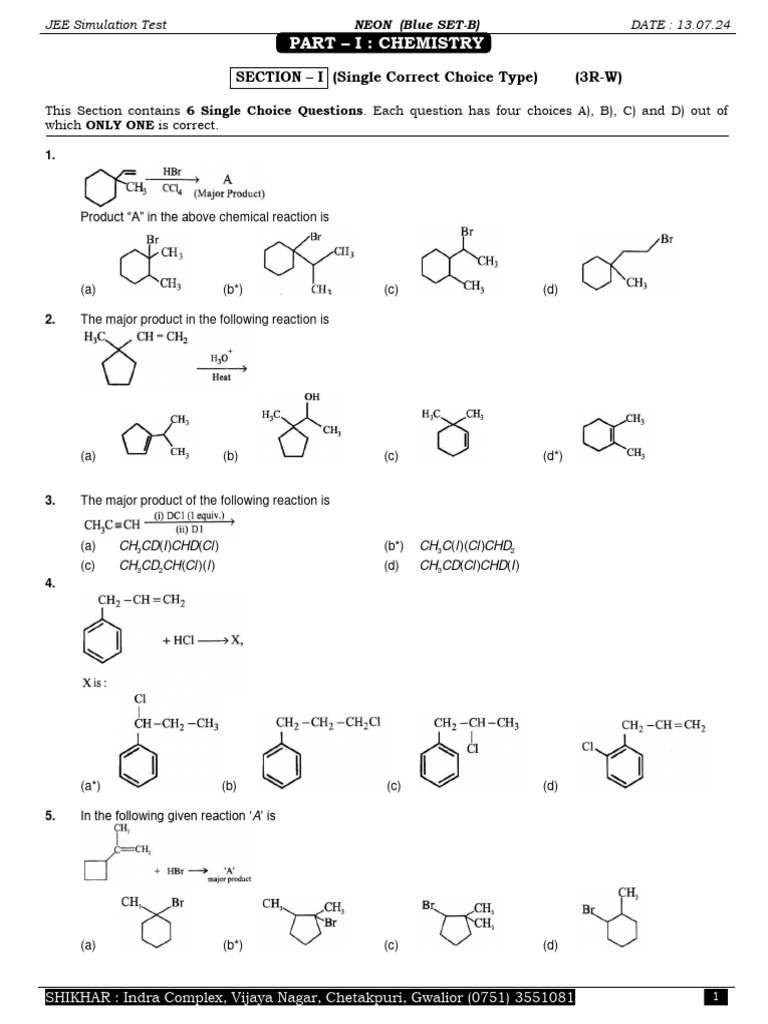 PCM Test Paper (KTG Thermo) (With Answers) Blue Set-B 11.07.24 | PDF ...