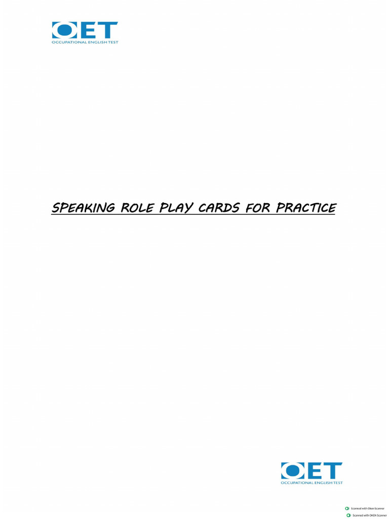 Oet Speaking Cards | PDF