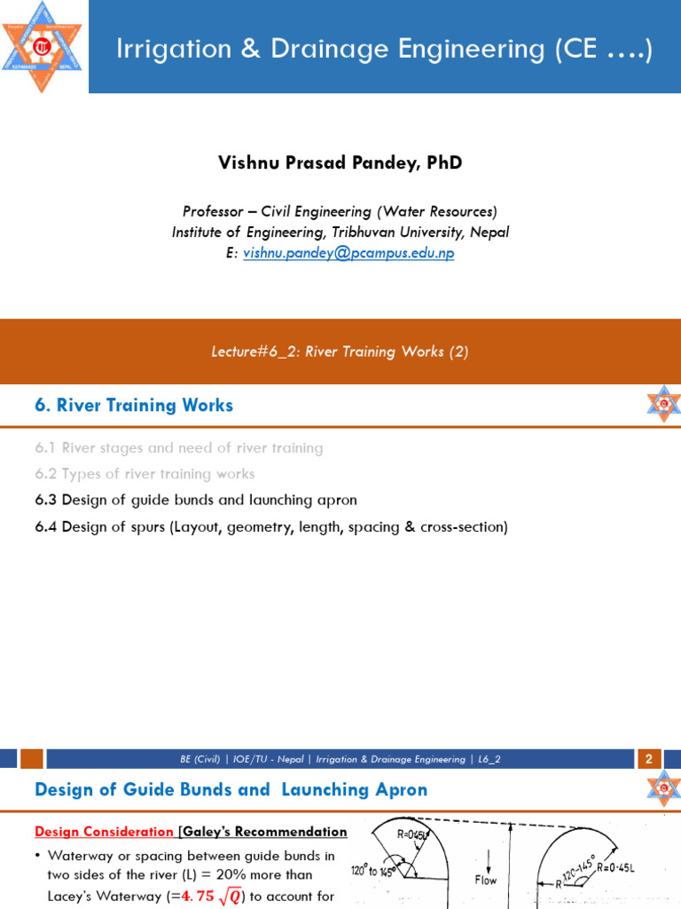 Design of Launching Apron & Guide Bunds | PDF | Earth Sciences