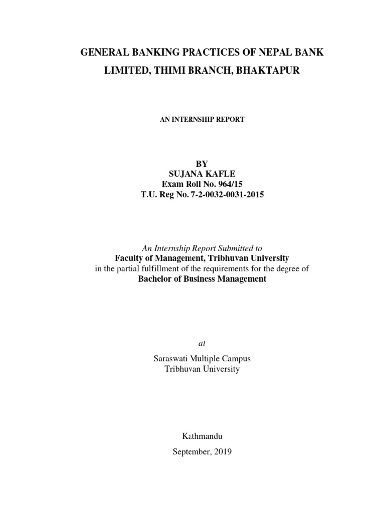 Internship Report of BBM | PDF | Banks | Interest