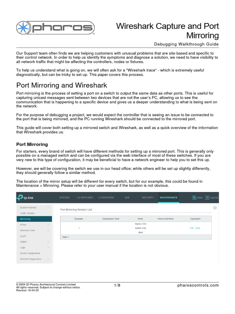 Wireshark and Port Mirroring Guide | PDF | Network Switch | Computer Network