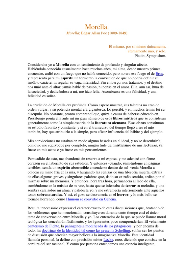 Edgar Allan Poe - Morella | PDF | Edgar Allan Poe | Alma