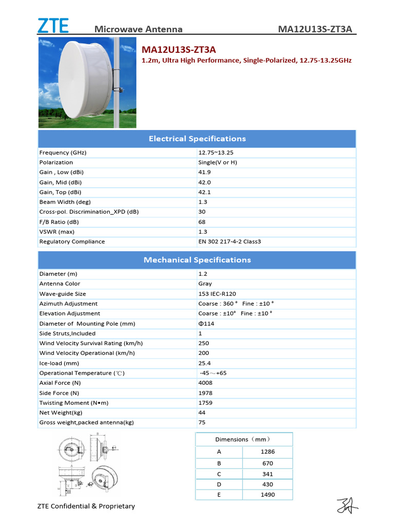 1.2m 13G ANT | PDF | Antenna (Radio) | Microwave