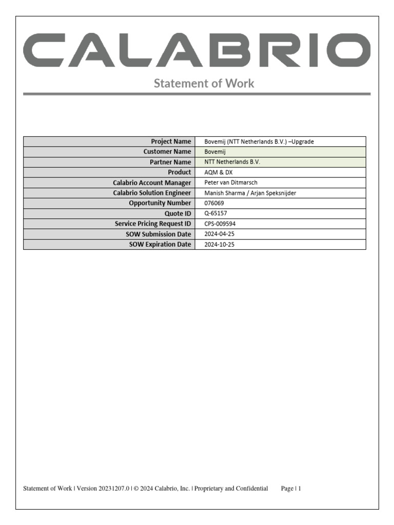 SOW - Bovemij (NTT) - Server Upgrade | PDF | Application Software ...