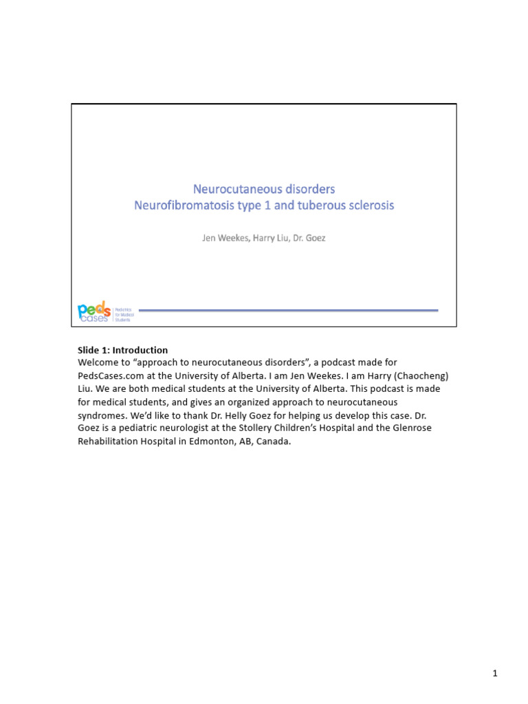 Understanding Neurocutaneous Disorders | PDF | Human Diseases And ...