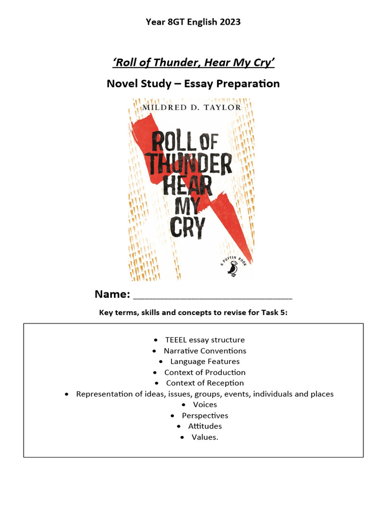 Roll of Thunder, Hear My Cry Study Booklet | PDF | Social Science