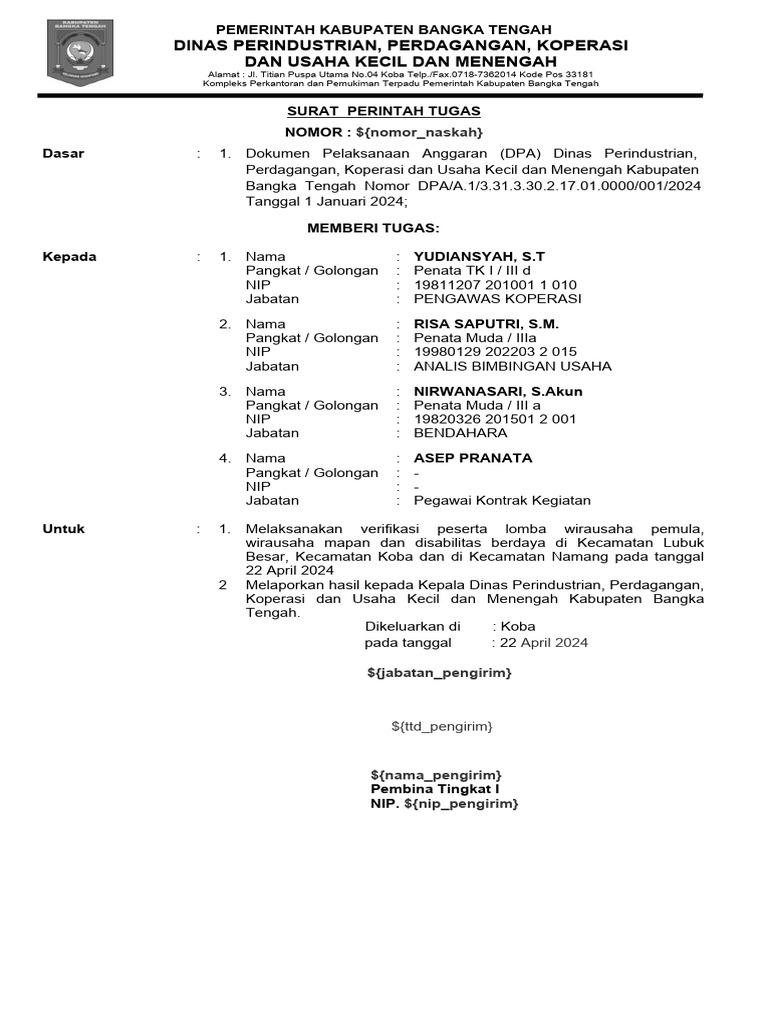 Dokumen Perjalanan Dinas 4 | PDF