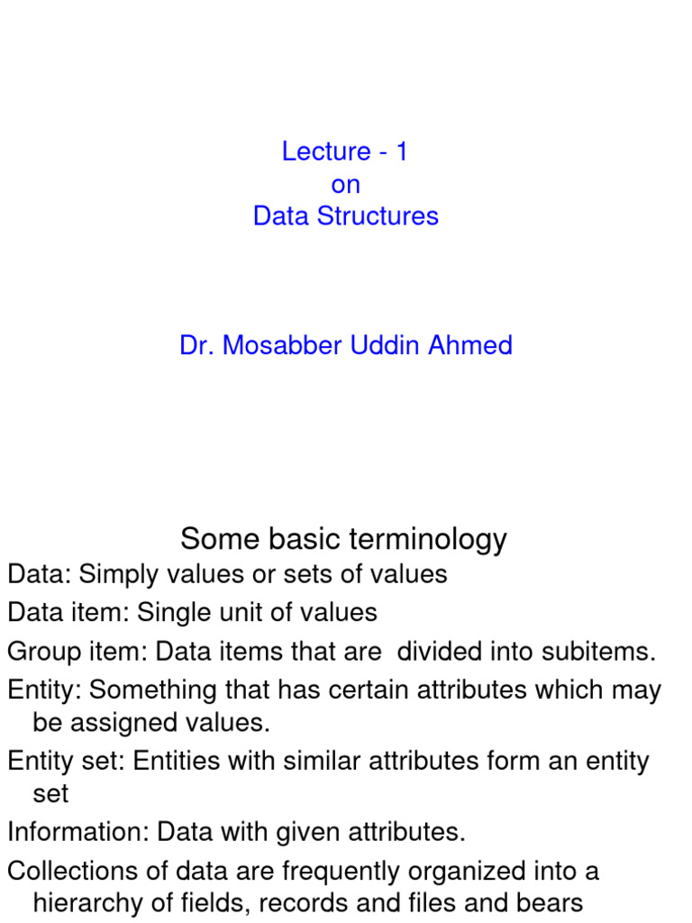 DS Lec1 | PDF | Algorithms | Computational Complexity Theory DS Lec1 | PDF | Algorithms | Computational Complexity Theory