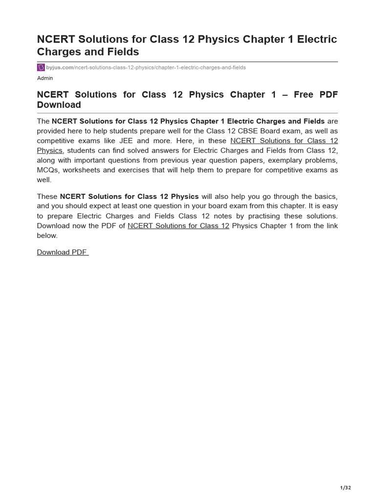 Electrostatics NCERT Class12 Problems | PDF | Electric Field | Force