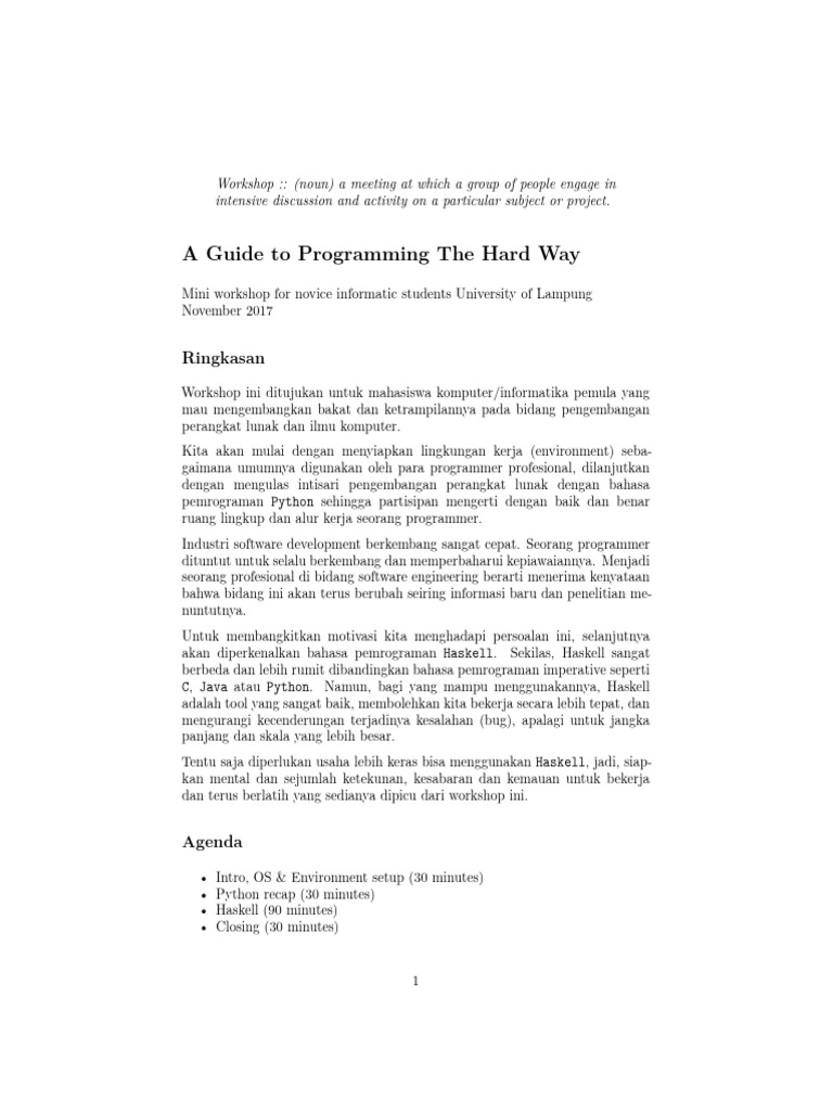 Workshop Pemrograman untuk Pemula | PDF | Komputer