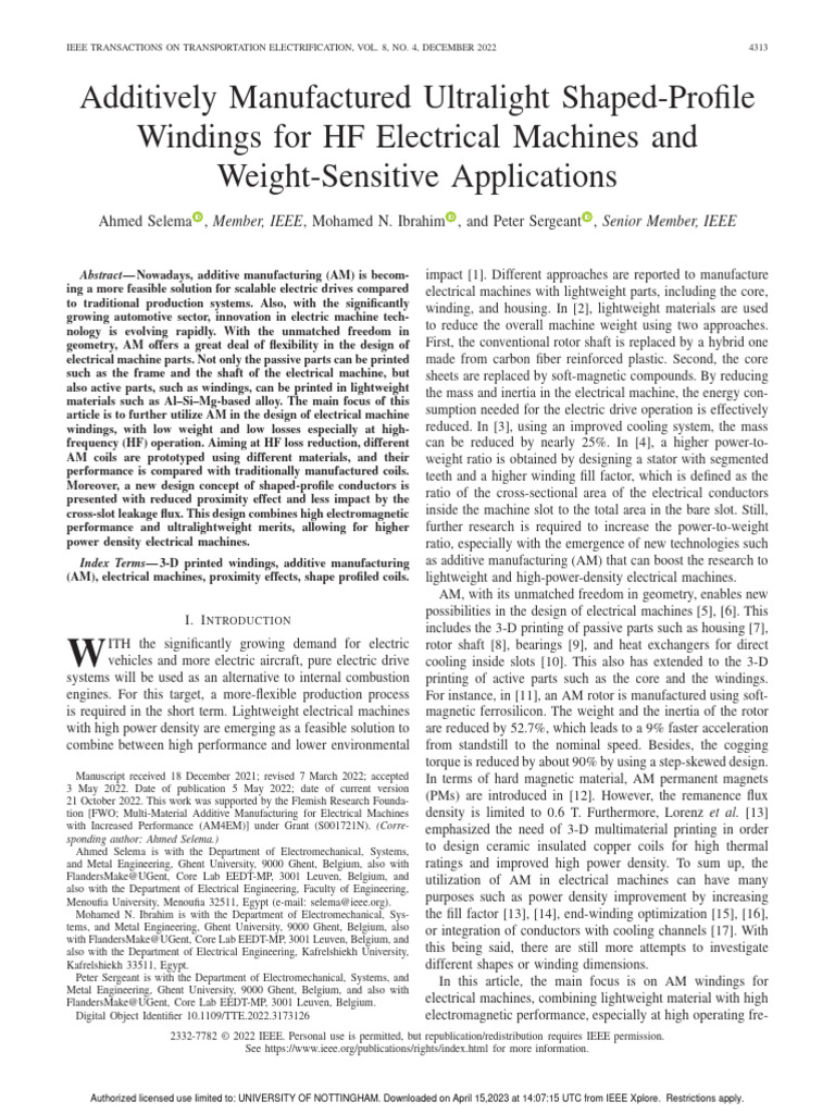Additively Manufactured Ultralight Shaped-Profile Windings For HF ...