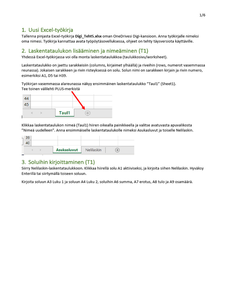 Excel Ohjeet | PDF