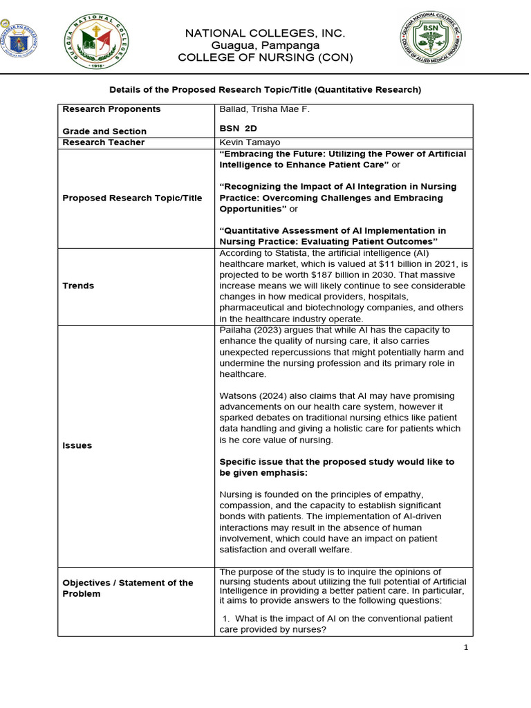Topic - Proposal - Template | PDF | Artificial Intelligence | Intelligence (AI) & Semantics