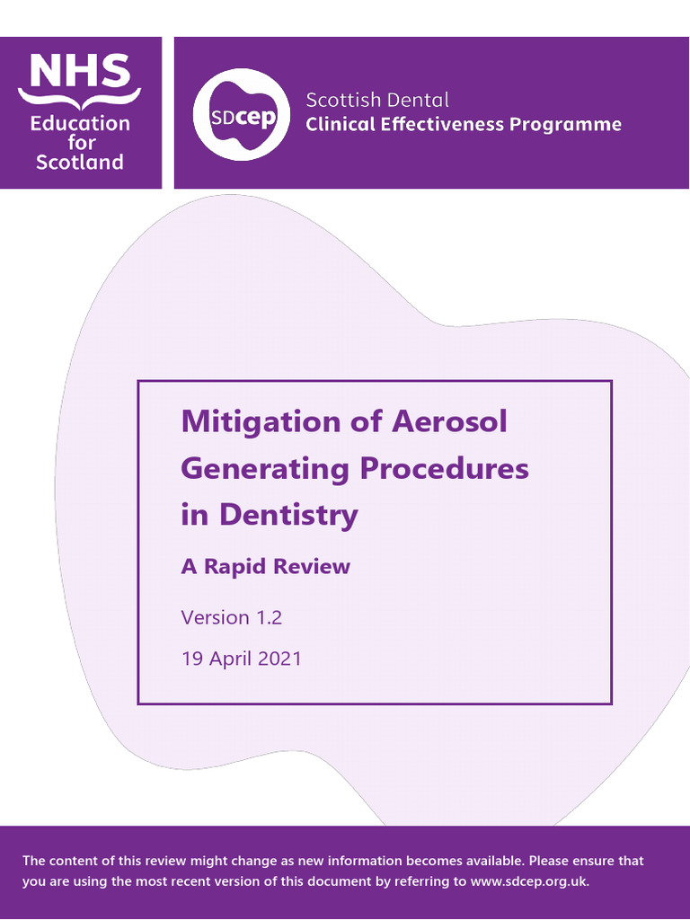 SDCEP Mitigation of AGPs in Dentistry Rapid Review v1.2 April 2021 ...