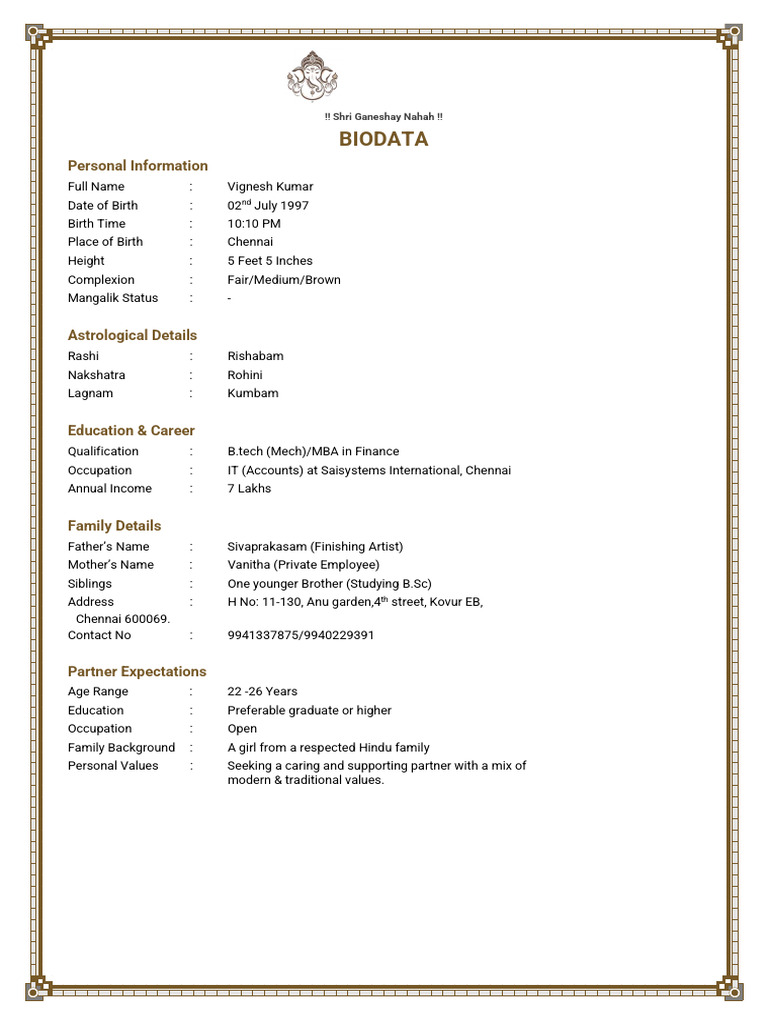 Biodata New | PDF | Wellness