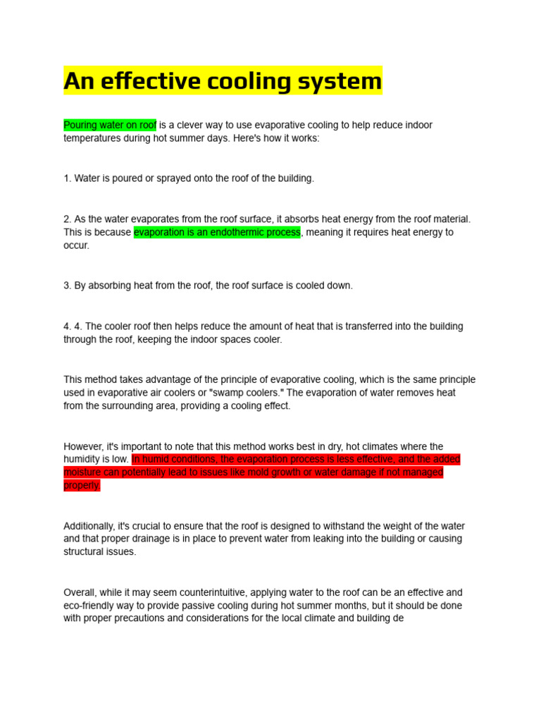 Passive Cooling System | PDF