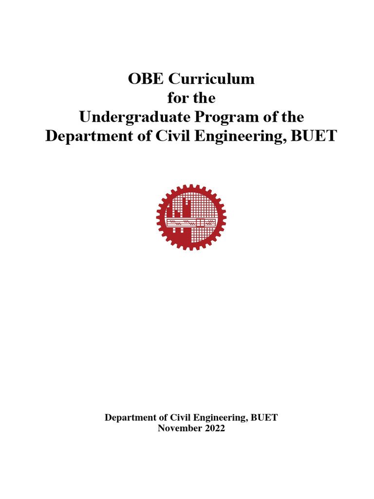 OBE Curriculum For The Undergraduate Program | PDF | Engineering | Concrete