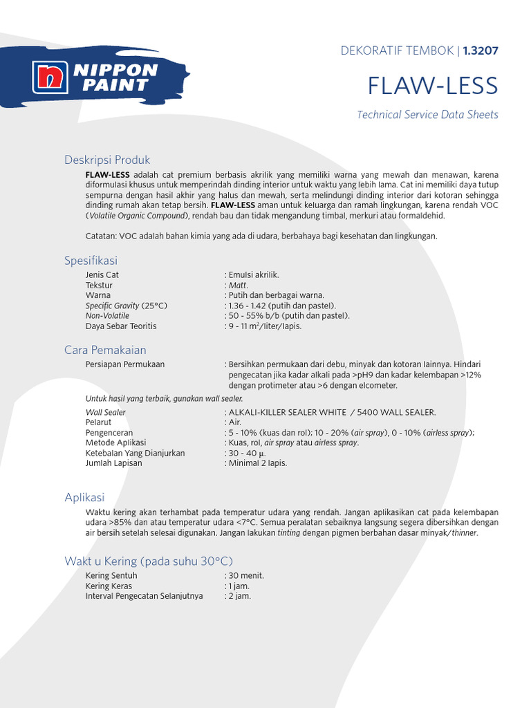Cat Akrilik FLAW-LESS dari Nippon | PDF | Griya & Taman | Seni