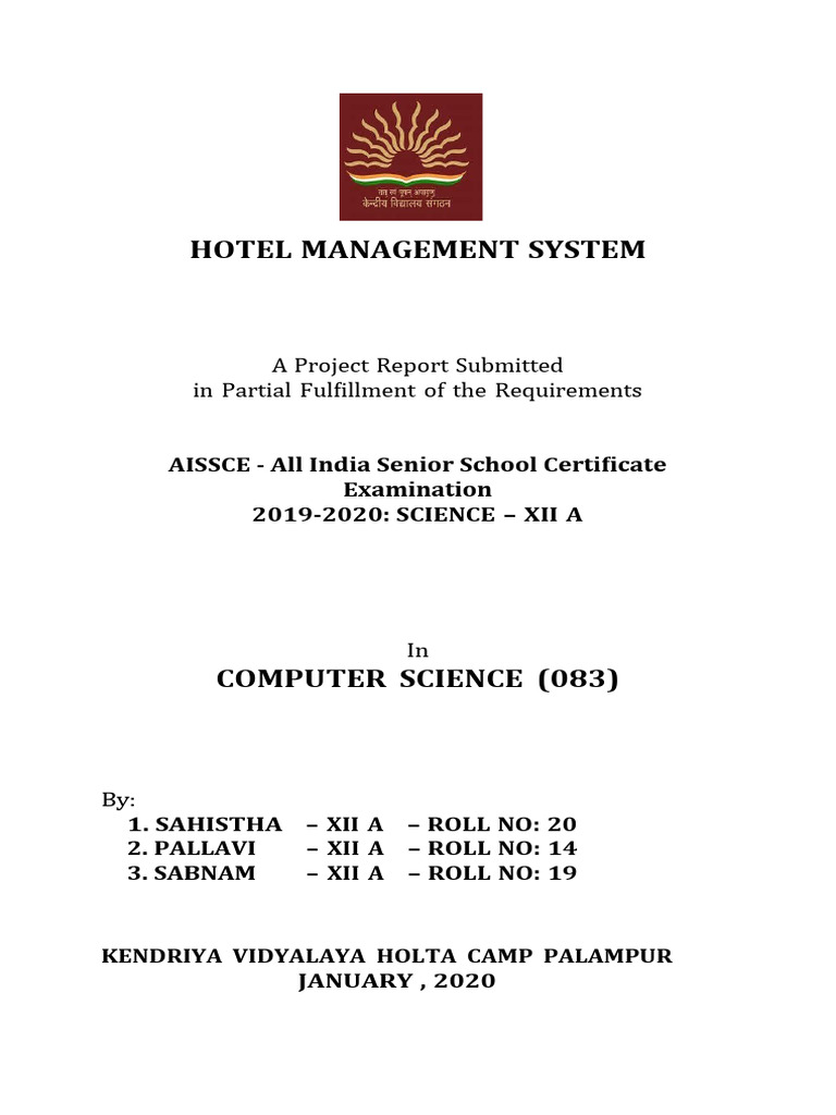 hotel-management-report | Download Free PDF | Computing | Software