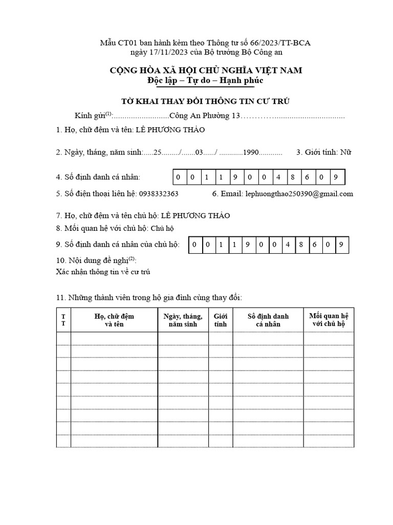 CT01 Thông Tư 66 | PDF