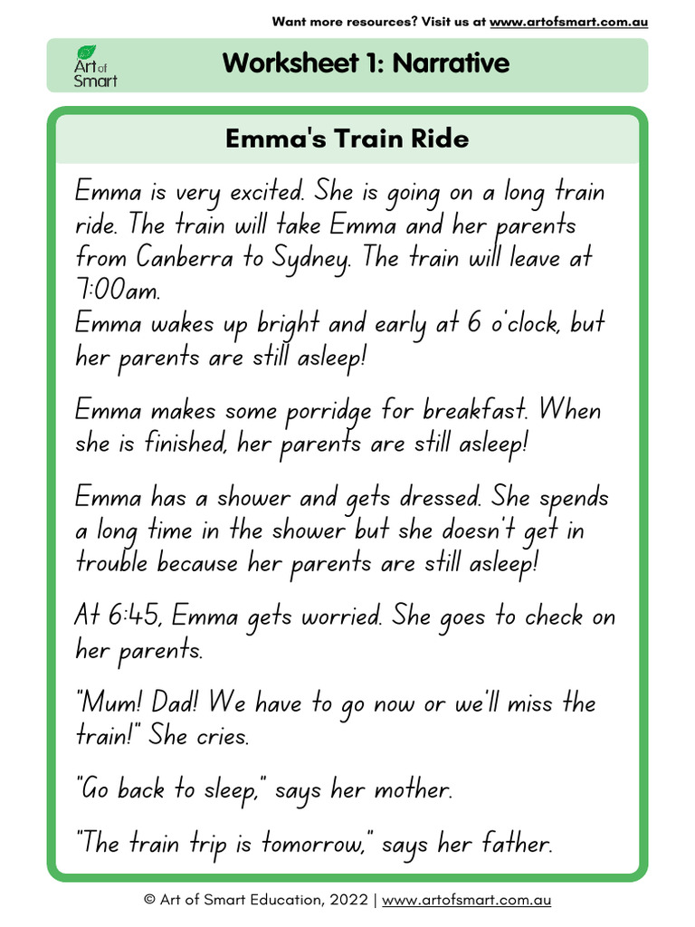 Year 2 Comprehension Worksheets Art of Smart Education | PDF