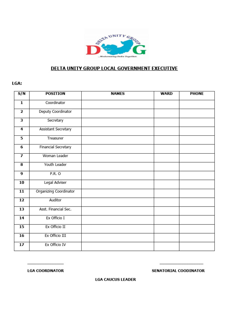 Delta Unity Group Local Government Executive Template | PDF | Business ...