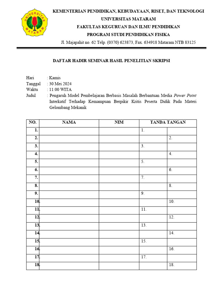 Pertanyaan Yang Biasa Muncul Saat Sidang Proposal Pdf