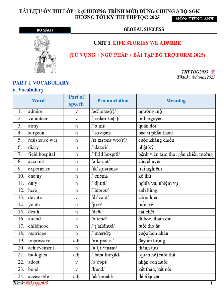 Global Success 12 - Unit 1 - Form 2025 | PDF | Steve Jobs | David Beckham