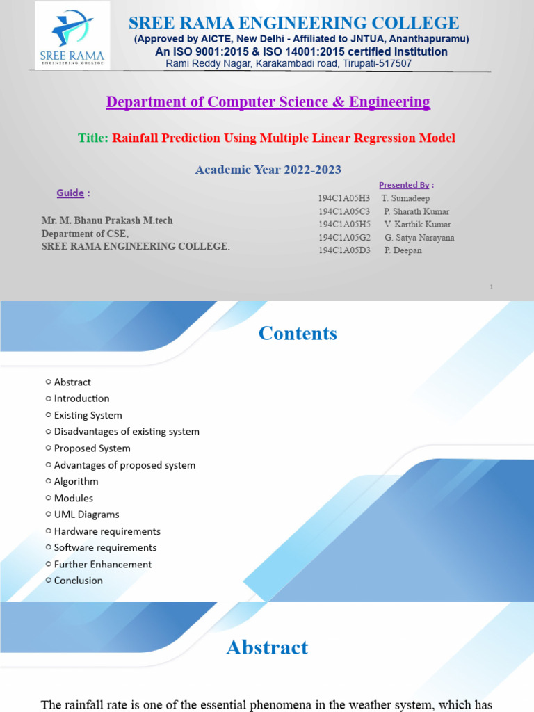 c11 Rain Fall Prediction | PDF | Regression Analysis | Machine Learning