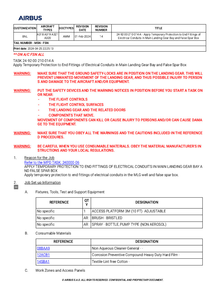On A/C FSN All: Refer To The MPD TASK: 240000-06 | PDF | Aircraft ...