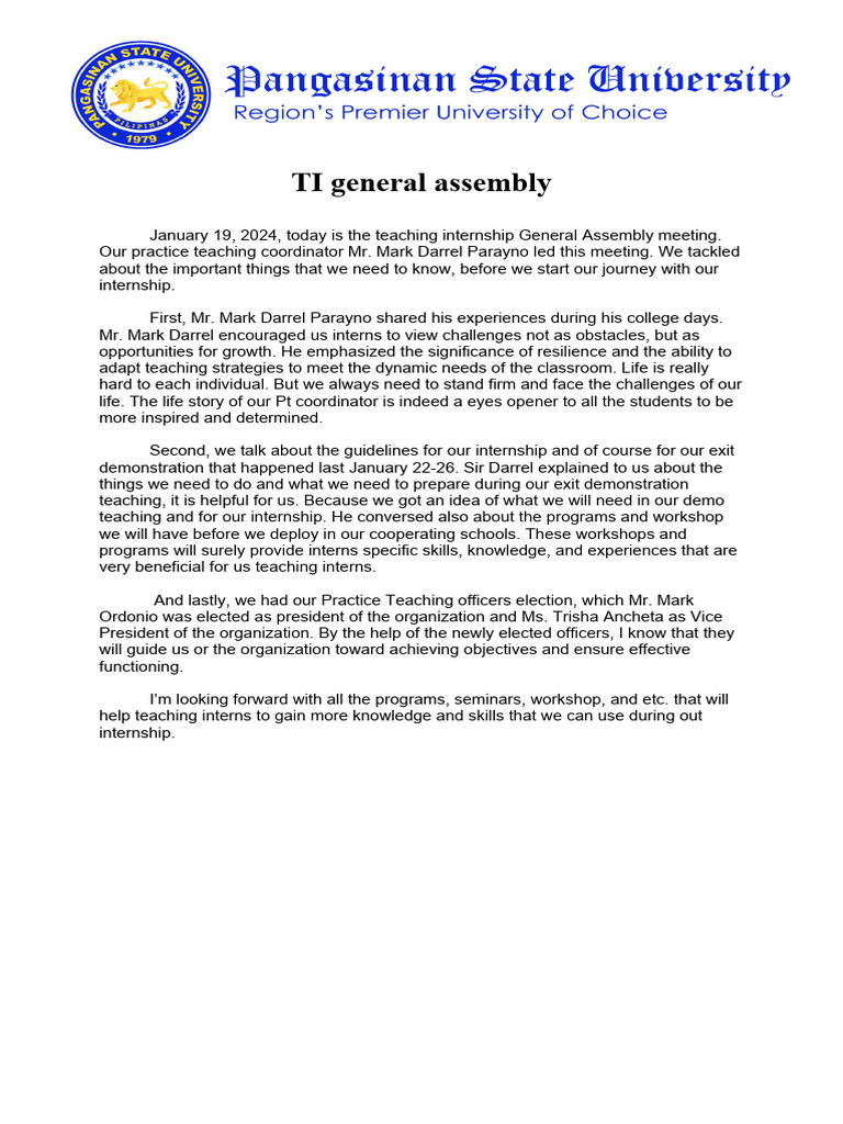 Ti Gen. Assembly | PDF