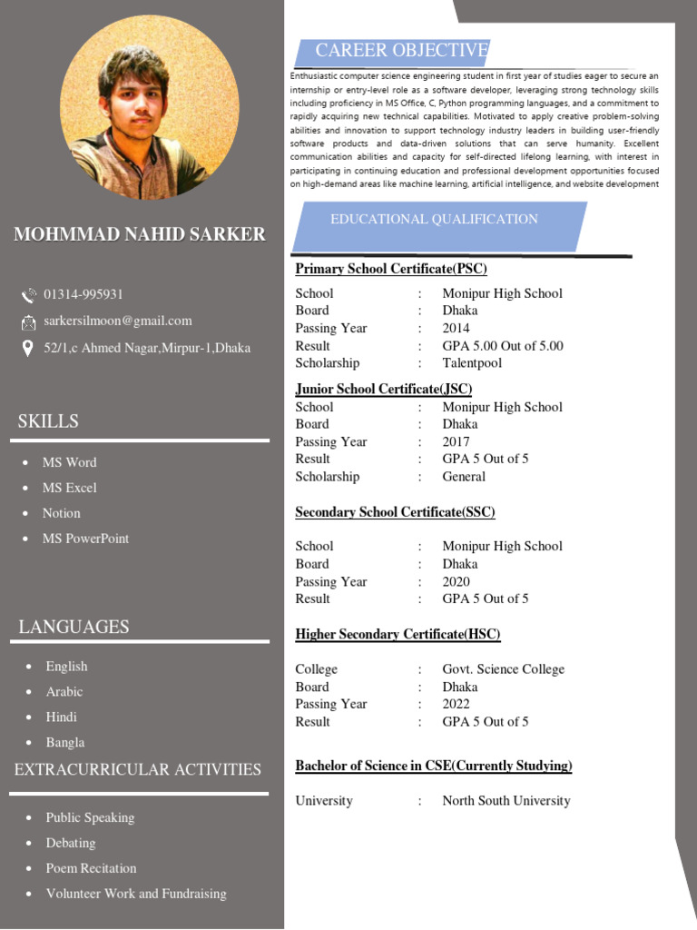 My Resume | PDF | Cognition | Learning