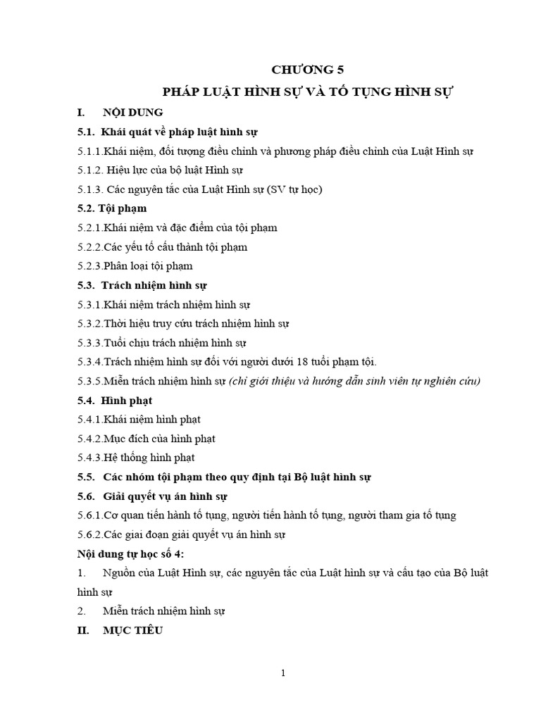 Chương 5 - Pháp luật về hình sự và TTHS - V6 | PDF