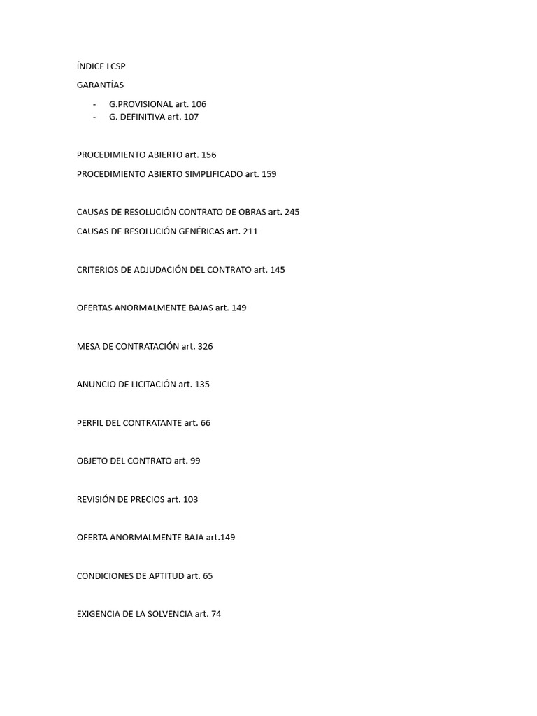 Índice LCSP | PDF | Seguro | Business