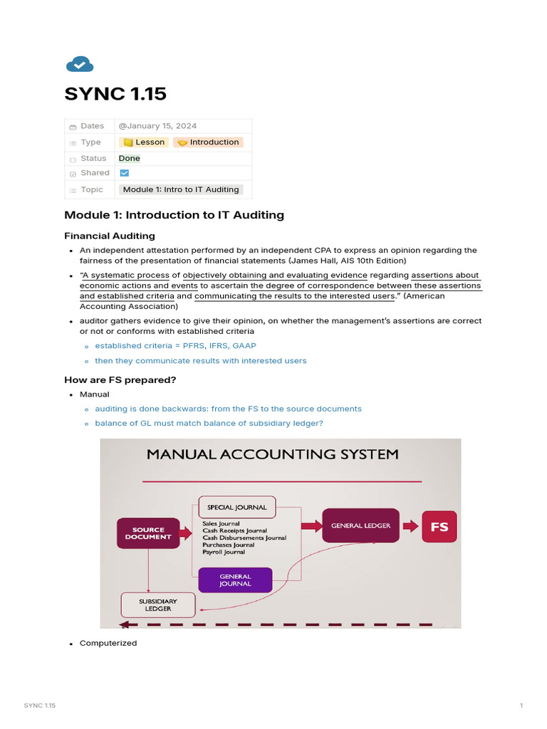 Introduction to IT Auditing Concepts | PDF | Audit | Internal Control