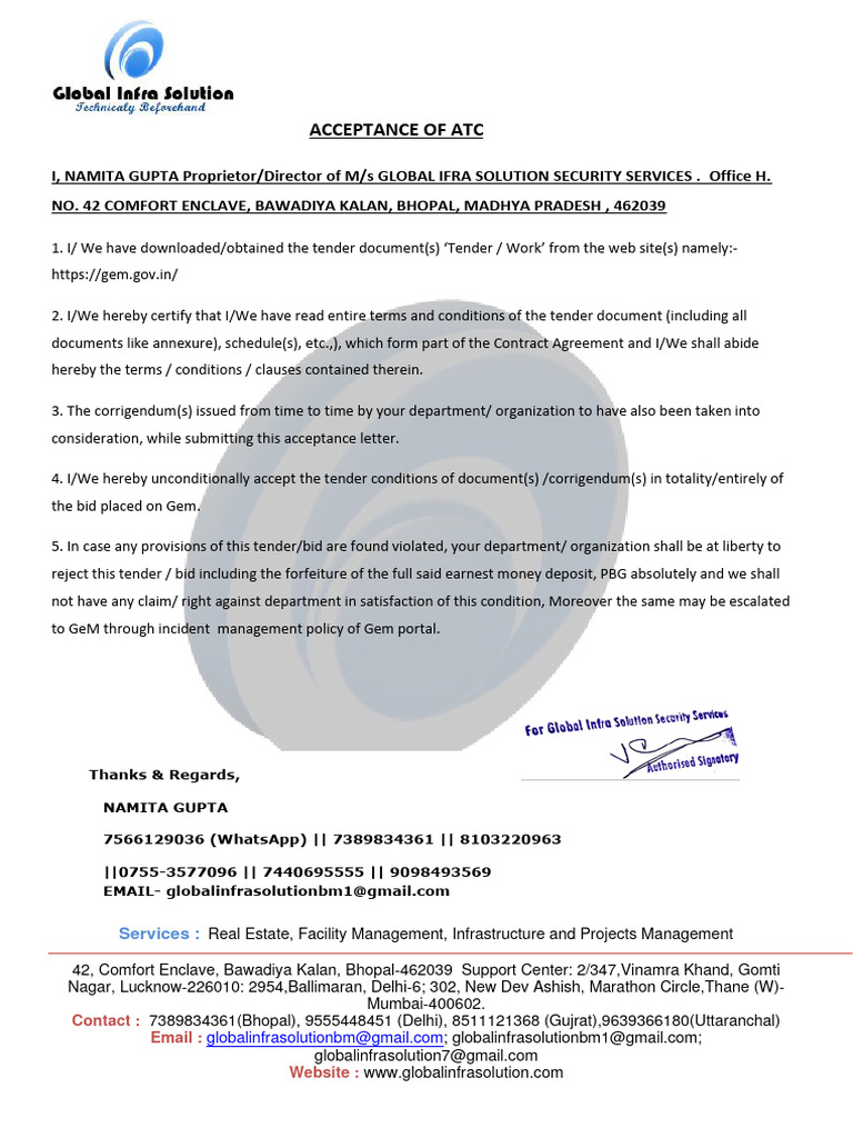 Acceptance of Atc | PDF | Waste Management | Waste
