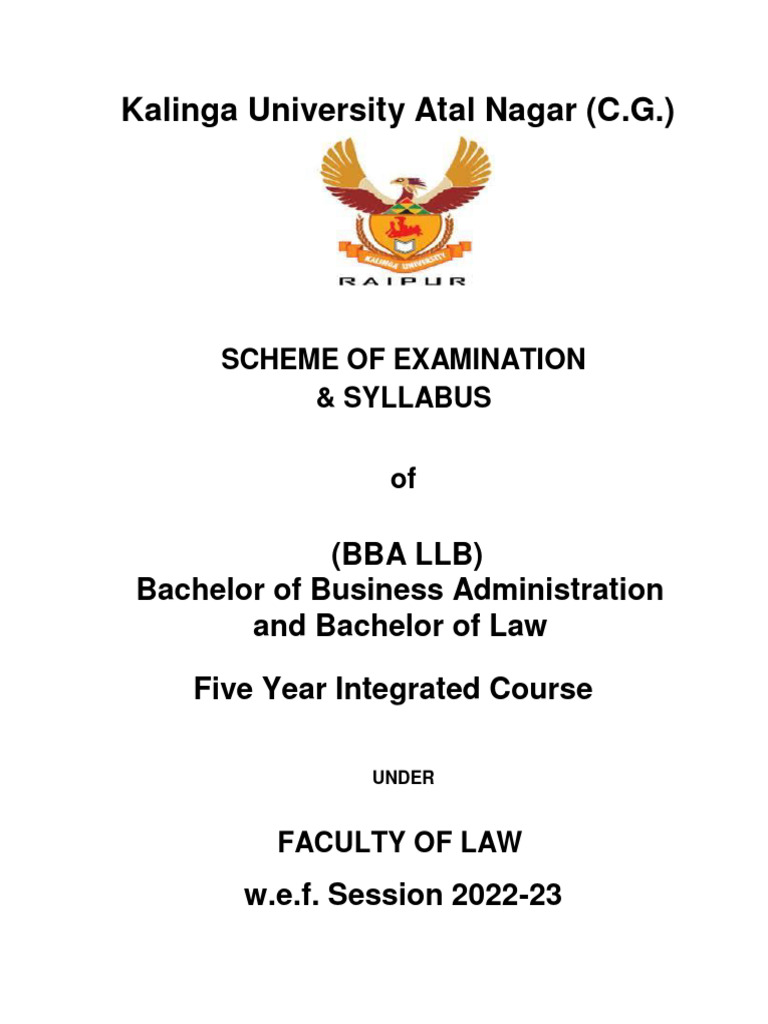 BBALLB Syllabus 2022-23 | PDF | Tort | Demand