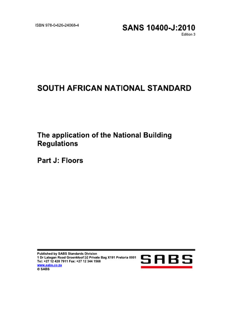 SANS 10400-J Floors | PDF