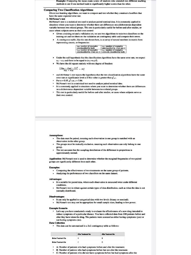 Comparing Two Classification Algorithms | PDF