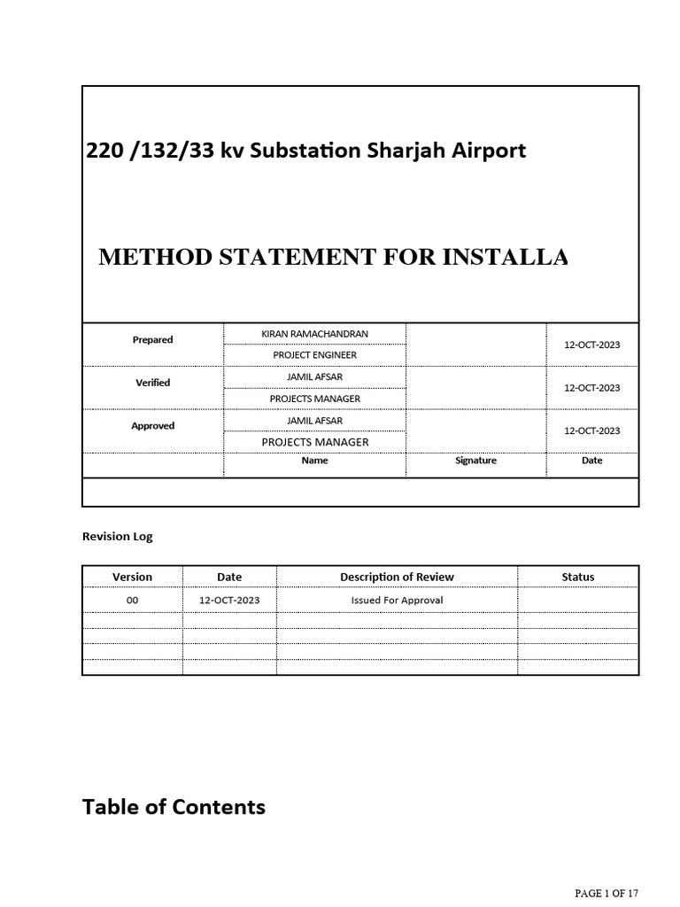 Method Statement For Installation of Fire Pump | PDF | Pipe (Fluid ...