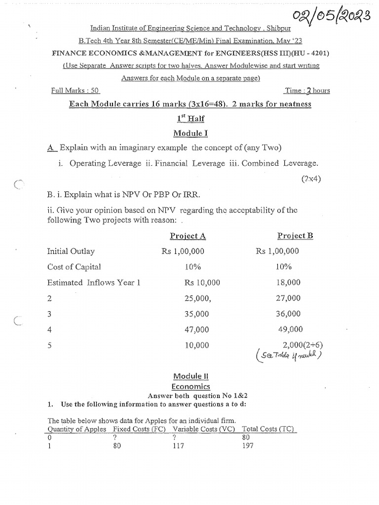 Humanities Question Paper | PDF