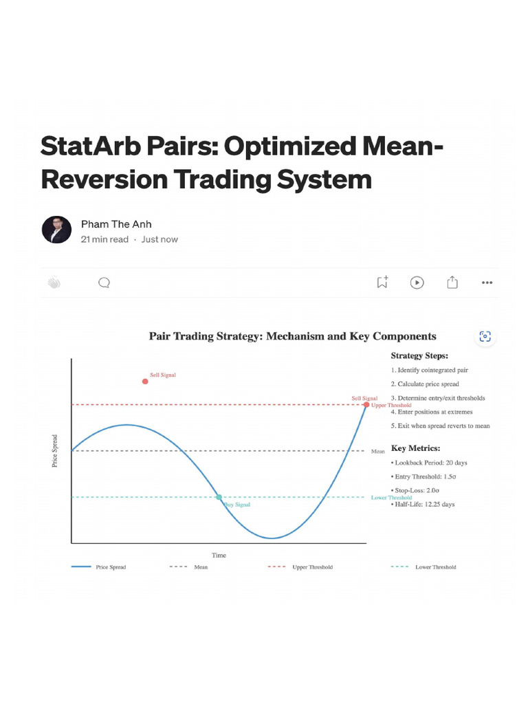 Statistical Arbitrage - Bayesian Pairs Trading System | PDF