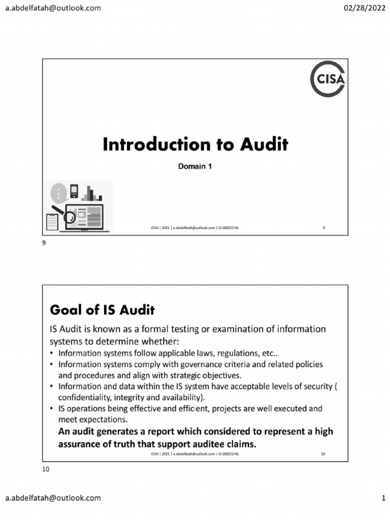 CISA Domain 01 Slides UDEMY Ahmed+Hefny | PDF