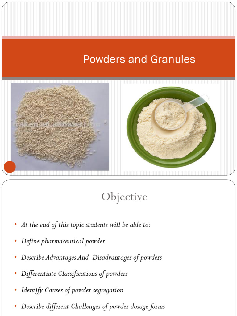Overview of Powders and Granules | PDF | Tablet (Pharmacy) | Dose ...
